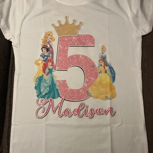 Disney Princess Birthday Shirtprincess Birthday Shirt Girls - Etsy