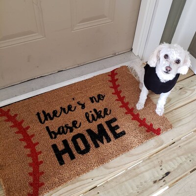 Baseball Doormat, Baseball Gift, No Base Like Home, Spring Doormat ...