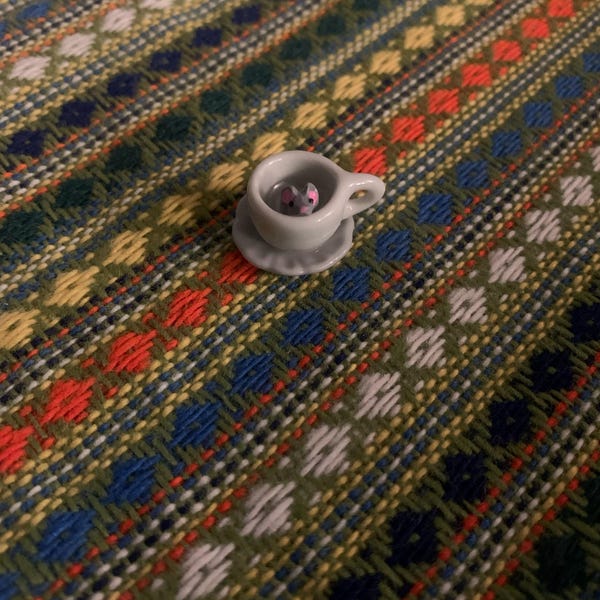Mouse in a Mug/ Tiny Mouse/ World's Tiniest Mouse/ Miniature Teacup ...