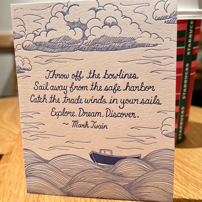 Mark Twain Quote, Letterpress Greeting Card, Inspirational Card, Twain ...