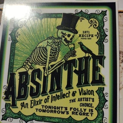 4.5 Mucha Absinthe Robette Vinyl Sticker. Quality Art - Etsy