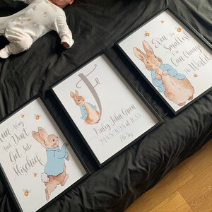 Peter Rabbit Girls Nursery Prints Set of 3 Personalised Baby - Etsy