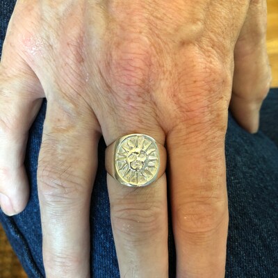 Sterling Silver Ring Anarchy Punk Symbol in Circle UK - Etsy
