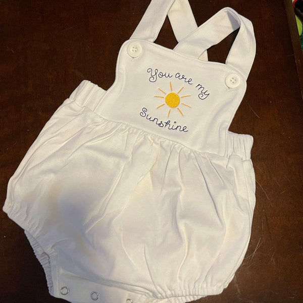 Embroidered You Are My Sunshine Sunsuit,you Are My Sunshine Bubble,baby ...
