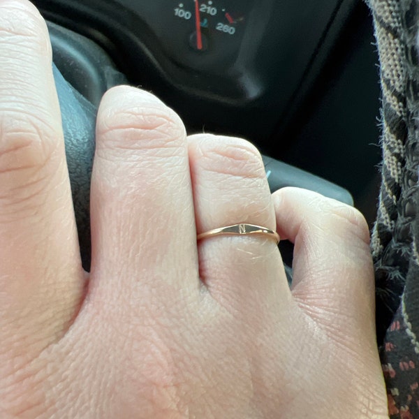 Tiny Initial Ring, Gold Fill or Sterling Silver, Personalizable Letter ...