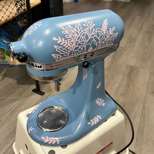 Floral Inspired Design Kitchenaid Mixer Decal Sticker Kitchen Mixer ...