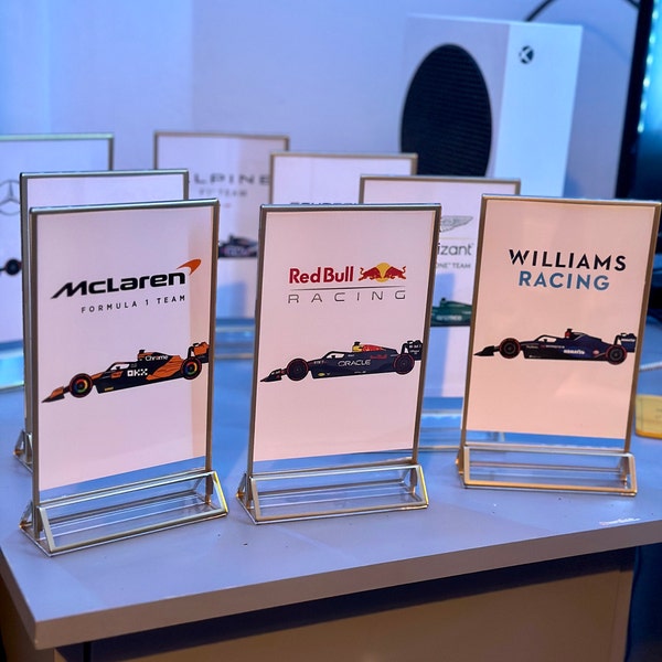 Custom F1 / Formula 1 / Racing Wedding Table Names / Table Numbers ...