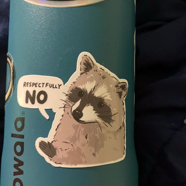 Raccoon Respectfully No | Sarcasm Funny Raccoon Sticker | Gifts Under ...