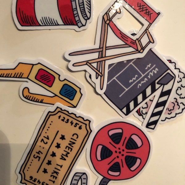 Movies Sticker Pack Set of 6 Mini Stickers 2" or 3" Die Cut Stickers ...