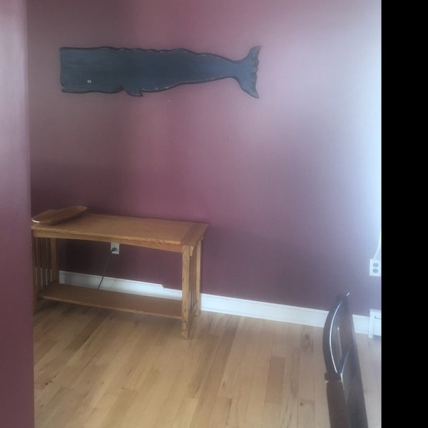 Wooden Whale Large - Wood Wall Art Hand Carved. Beach House Whale ...