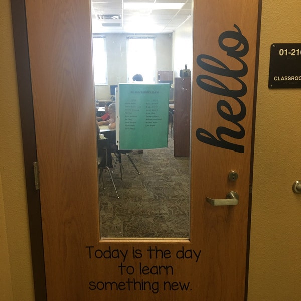 Hello Classroom Exterior Door and Quote Decal - Etsy