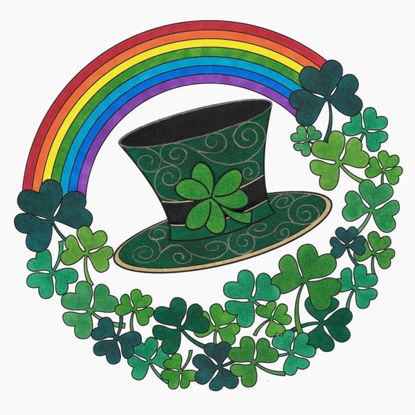 St.patrick's Day Coloring Page, St Patricks Day Clipart, Relax Mandala ...