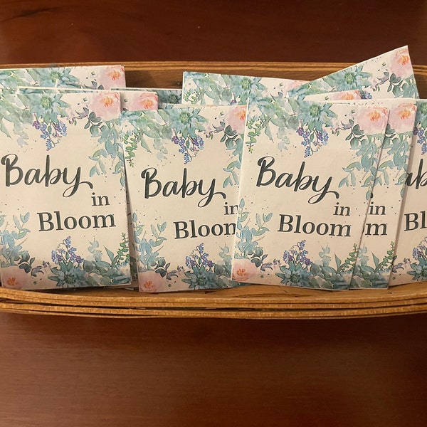 Baby Shower Seed Packet Favors, Baby Shower Favors, Baby in Bloom, Let ...