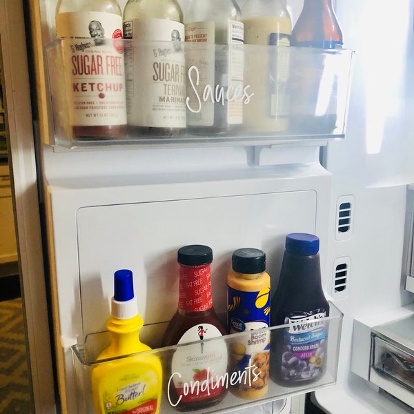 Custom Fridge Drawer Labels: Vinyl Decals, Kitchen Organization - Etsy