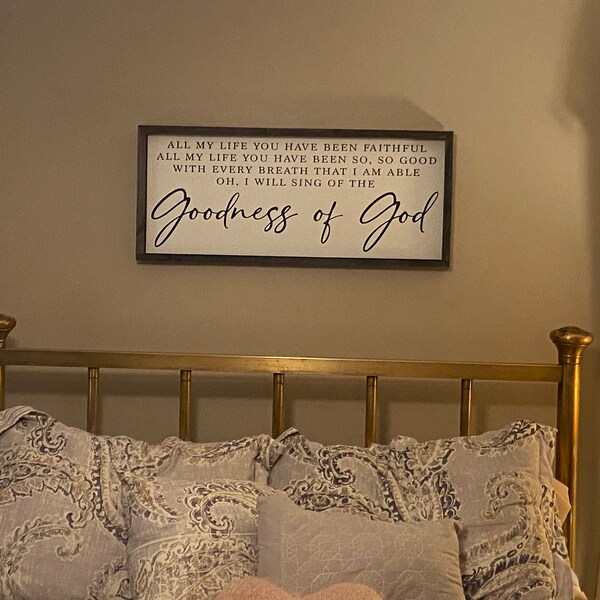 Christian Wall Decor Goodness of God Song Sign Song Lyrics Wall Art ...