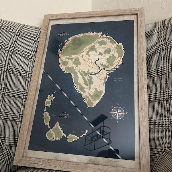 Jurassic Park Map, Poster, Isla Nublar Map, Print, Lost World, Dinosaur, Movie Poster ...