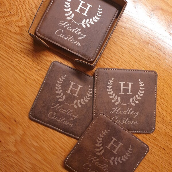 Personalized Family Name Coaster Set, Custom Coasters for Family Home ...