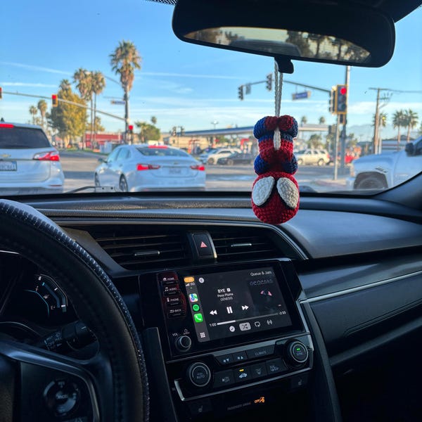 Crocheted Spider-man and Superhero Hanging for Car Mirrors - Etsy