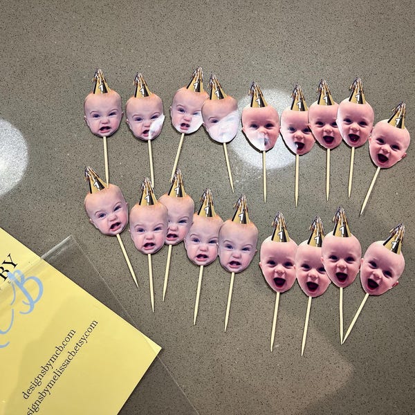 Cowboy Hat Photo Cupcake Toppers - Face Cutout Cupcake Picks ...