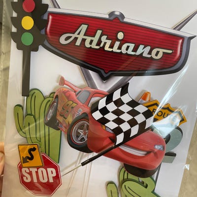 Cars Cake Topper, Custom Cake Topper, Personalized Cars Cake Topper ...