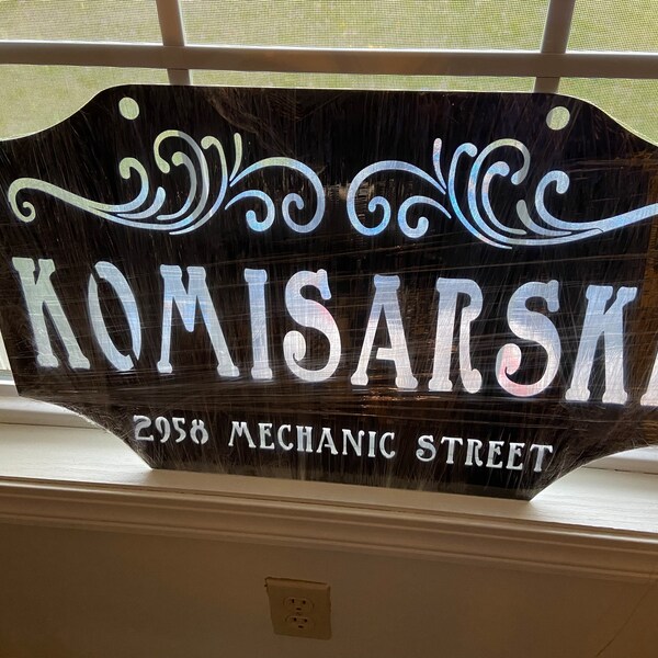 Custom Hanging Address Family Name Sign - Hanging Business Sign ...