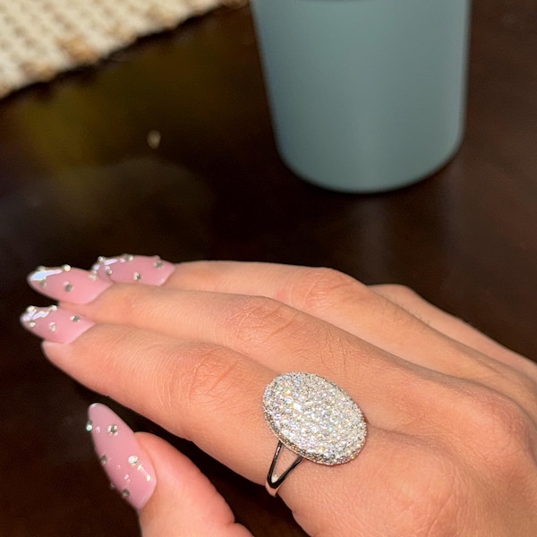 Eternal Blossom & Serene Sky Couple Rings in 925 Sterling Silver, Free ...
