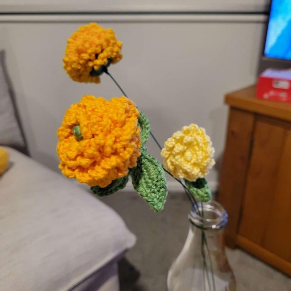 Crochet Marigold Flower Pattern: Photo Tutorial (PDF Pattern) - Etsy