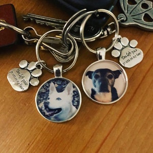 Dog Personalised Photo Keyring You Left Paw Prints on My | Etsy UK