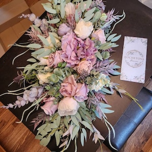 Dusty Rose Mauve Navy Blue Flowers Bridal Bouquet Faux Bouquet Blue ...