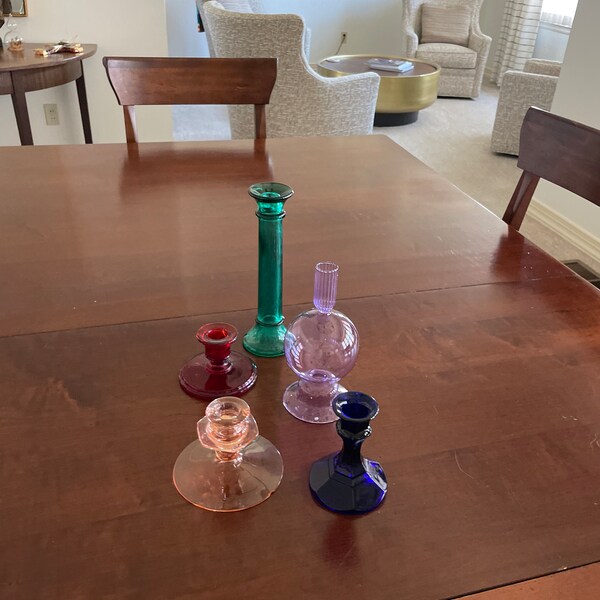 Fenton Peach Crest Ruffle Bowl/pair of Candlestick Holders, 1940s ...