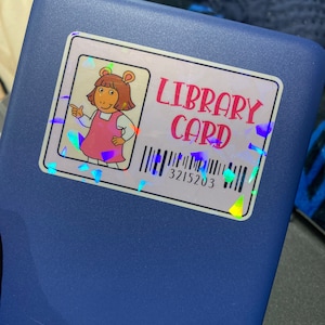 DW Library Card Arthur Library Card Sticker Kindle - Etsy