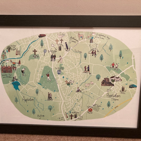 Chester Illustrated Map, A3/A4 Art Print, Cheshire Map - Etsy UK