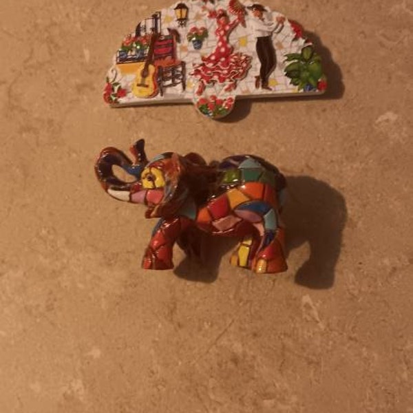 Mosaic Blue Bull Statue With Big Horns Made With Marble Dust and With ...