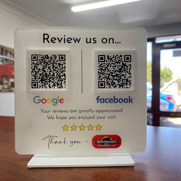 Business QR Code Review Sign, Google Review Sign, Salon Sign ...