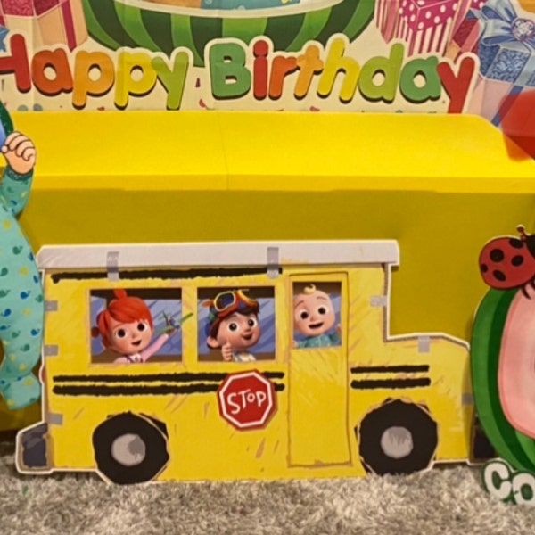 Cocomelon Bus Cutout, Cocomelon Cutouts, Party Props, Cocomelon Toddler ...