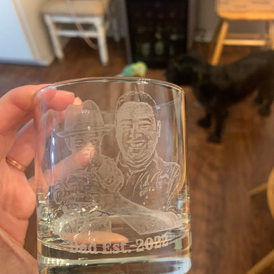 Etched Picture Rocks Glass, Personalized Whiskey Glasses, Bourbon ...