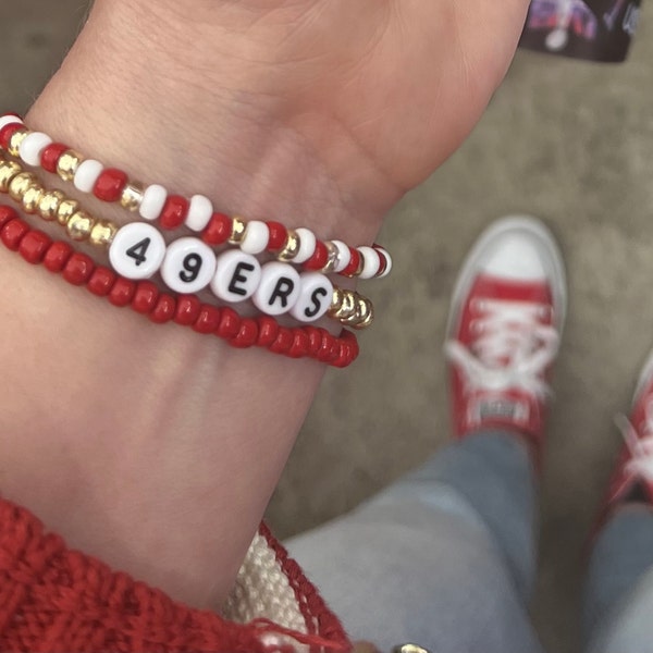 San Francisco 49ers Bracelet | Football Bracelet | 49ers Football ...