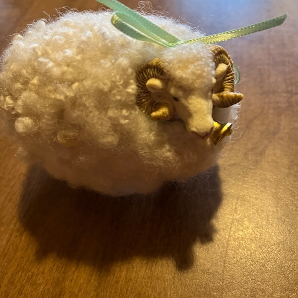 Sheep Decor, Sheep Family of Ram, Ewe & Lamb Figurines With Needle ...