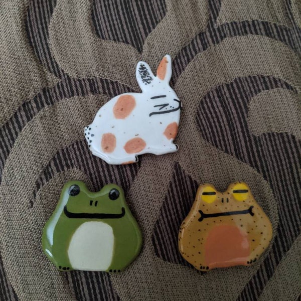 MADE TO ORDER Ceramic Animal Magnet, Fridge Magnet, Easter Gift for Her ...