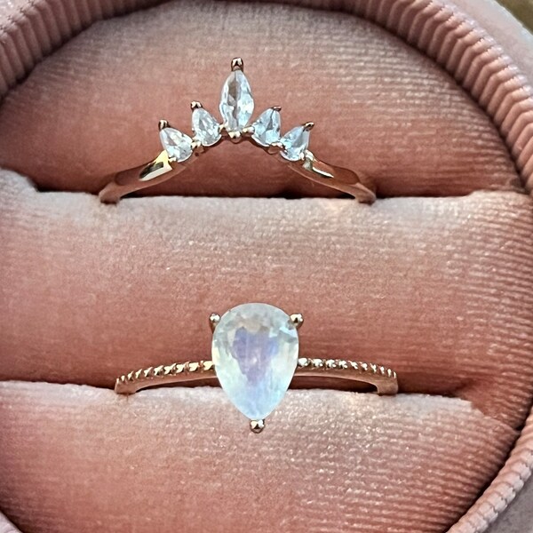 Silver Floral Style Natural Moonstone Ring, Fairy Tail Moonstone Ring ...