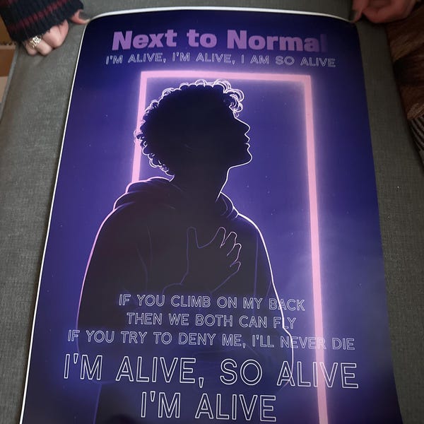 Next to Normal Broadway Poster: Theatre Quote Print, Musical Wall Art ...