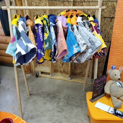 Wooden Clothes Rack, Dress up Storage Free Standing, Fold up A Frame ...