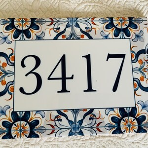 Custom Ceramic Large House Numbers,stained Glass Tile House Number Sign ...
