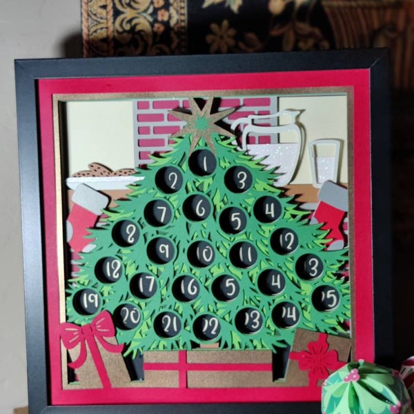 3D CHRISTMAS TREE ADVENT Svg - Christmas Shadow Box Svg - for Cricut ...
