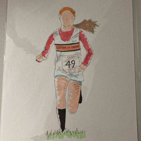 Personalised Running Illustration Art - Fell Running, Hiking, Hobby ...
