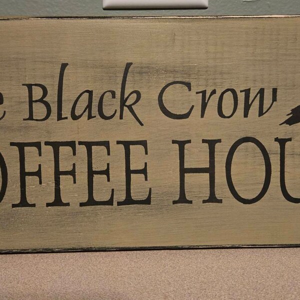 Black Crow Coffee Wood Sign, Country, Primitive Decor, Farmhouse, Folk ...