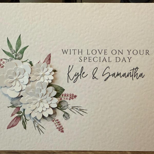 Personalised Wedding Card, Simple Wedding Card, Personalised Wedding ...