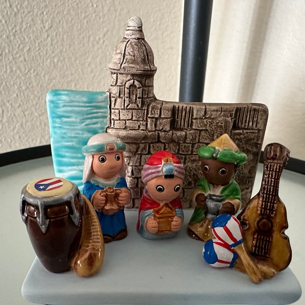 Chinese a Nativity Scene Handmade in Clay 1 Block 3.8x2.2x2.9 High ...