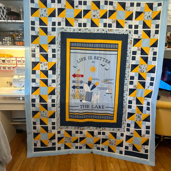 Keeping It Reel Fishing Fish Fabric Panel North America Fabric Blank ...