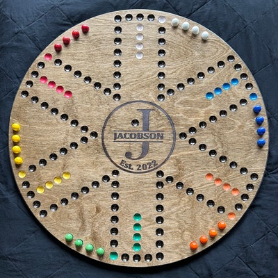 Wooden Carbles Board Game With Dice and Marbles, Free Personalization ...